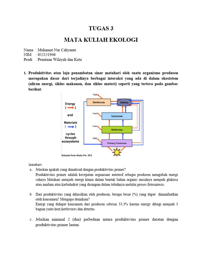 Tugas 3 Ekologi | PDF | Sains & Matematika