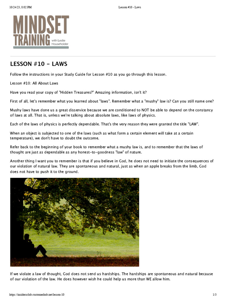 Lesson #10 - Laws | PDF | Experience