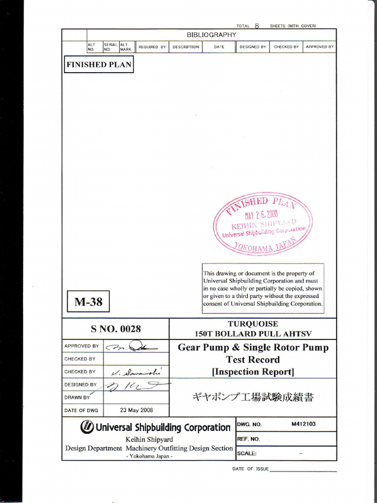 M-38 Gear Pump & Single Rotor Pump Test Report | Download Free PDF ...