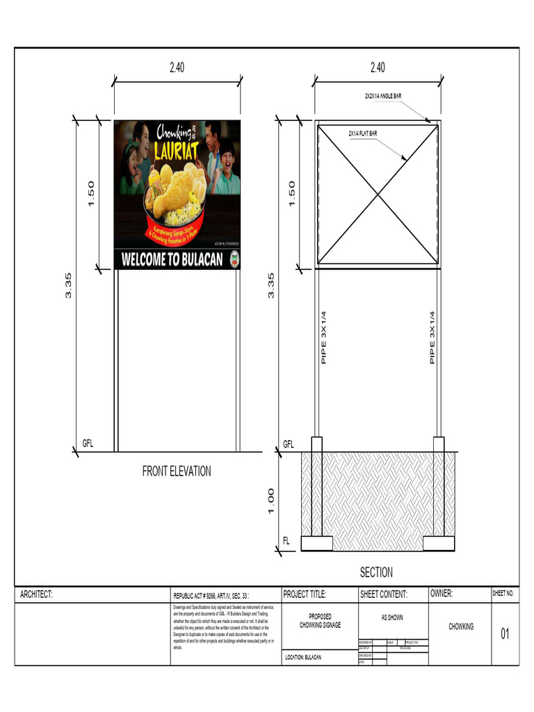 Chowking Signage Plan 1 | PDF