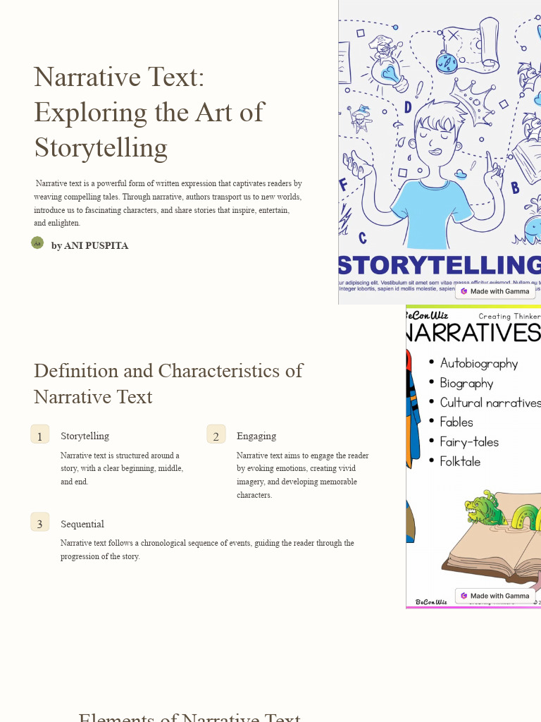 Narrative Text Exploring The Art of Storytelling | PDF | Narrative ...