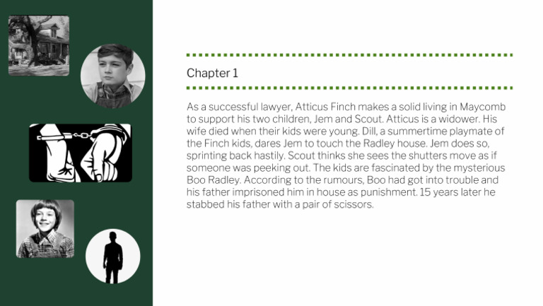 To Kill A Mockingbird Novel Sketch Journals - Chapter One Exemplar #1 | PDF