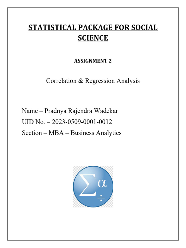 Correlation & Regression Analysis in Sales | PDF | Coefficient Of ...