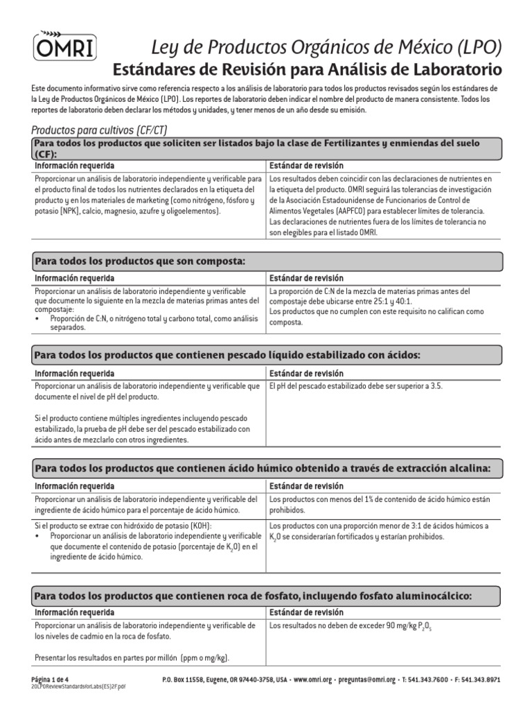 Ley de Productos Orgánicos de México (LPO) | PDF | Compost | Fertilizante