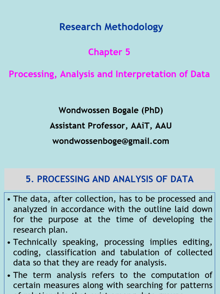 Chapter 5 - Scientific Research Methods - Processing, Analysis and ...