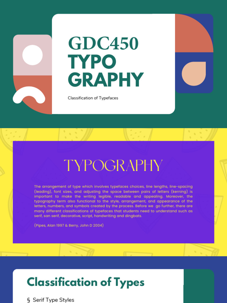 GDC450 - Classification of Type | PDF | Sans Serif | Serif