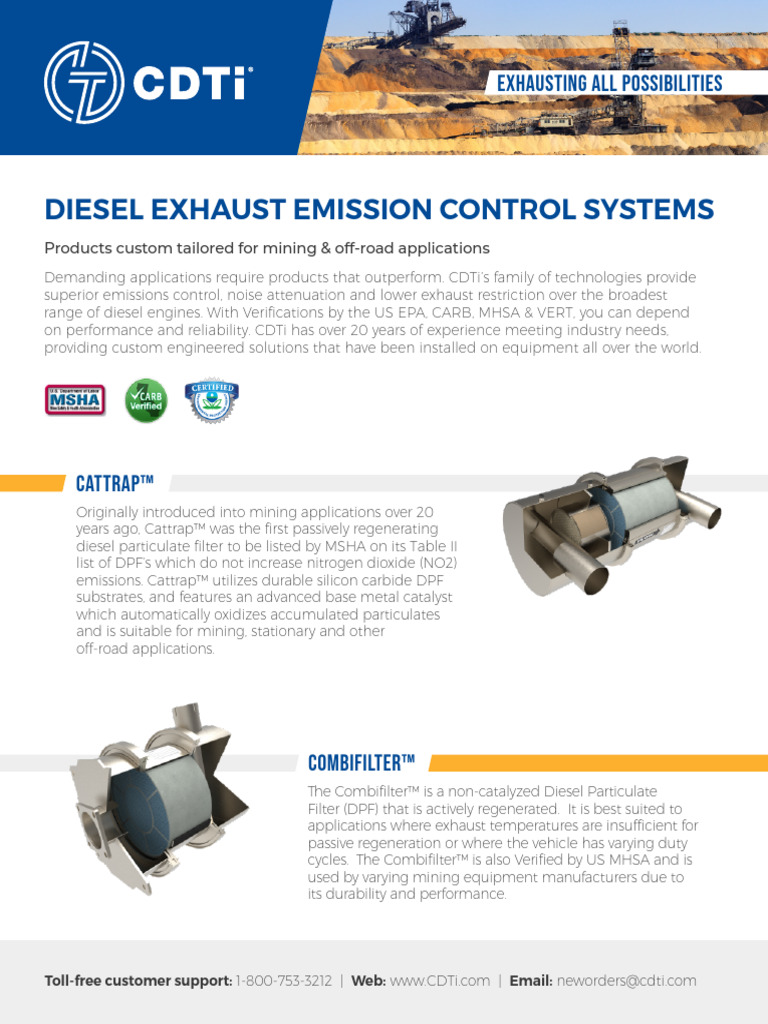 CDTI Mining Products | PDF | Exhaust Gas | Air Pollution