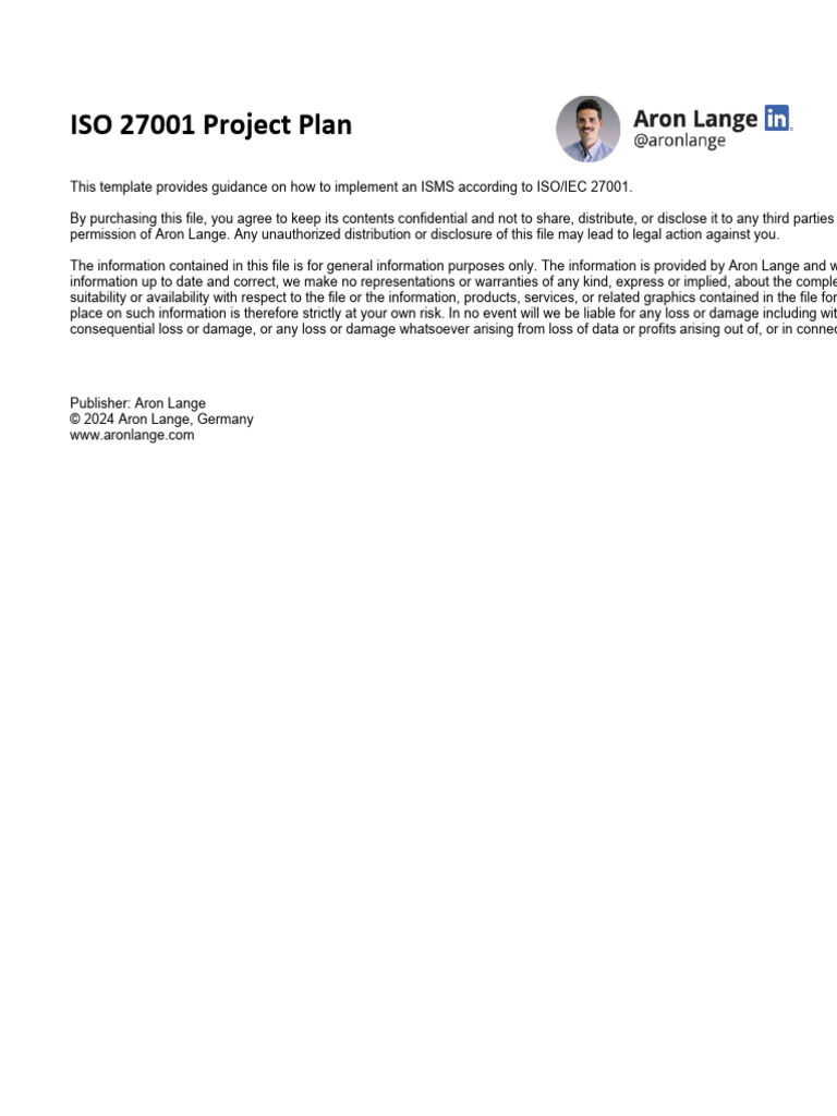 ISO-27001-Project-Plan-12-Steps | PDF | Internal Audit | Audit