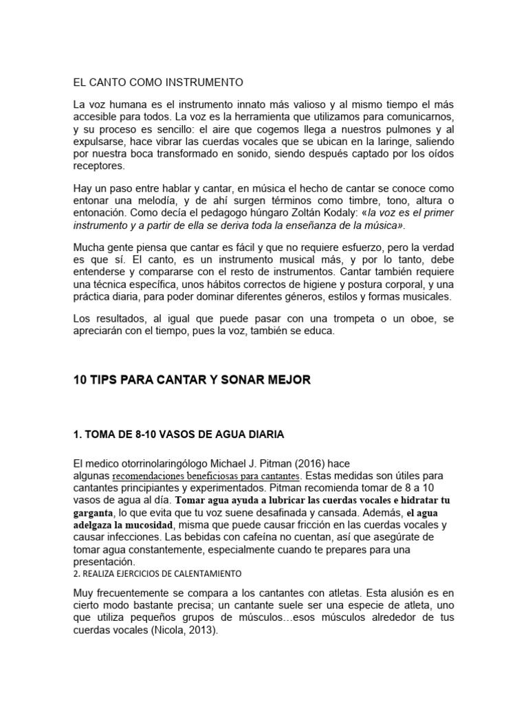 El Canto Como Instrumento | PDF | Coro | Canto
