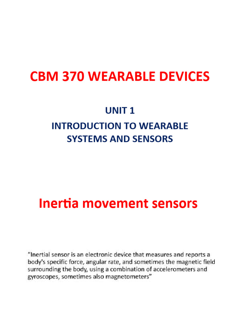 WD Unit 1 Sensors | PDF | Accelerometer | Electrical Impedance