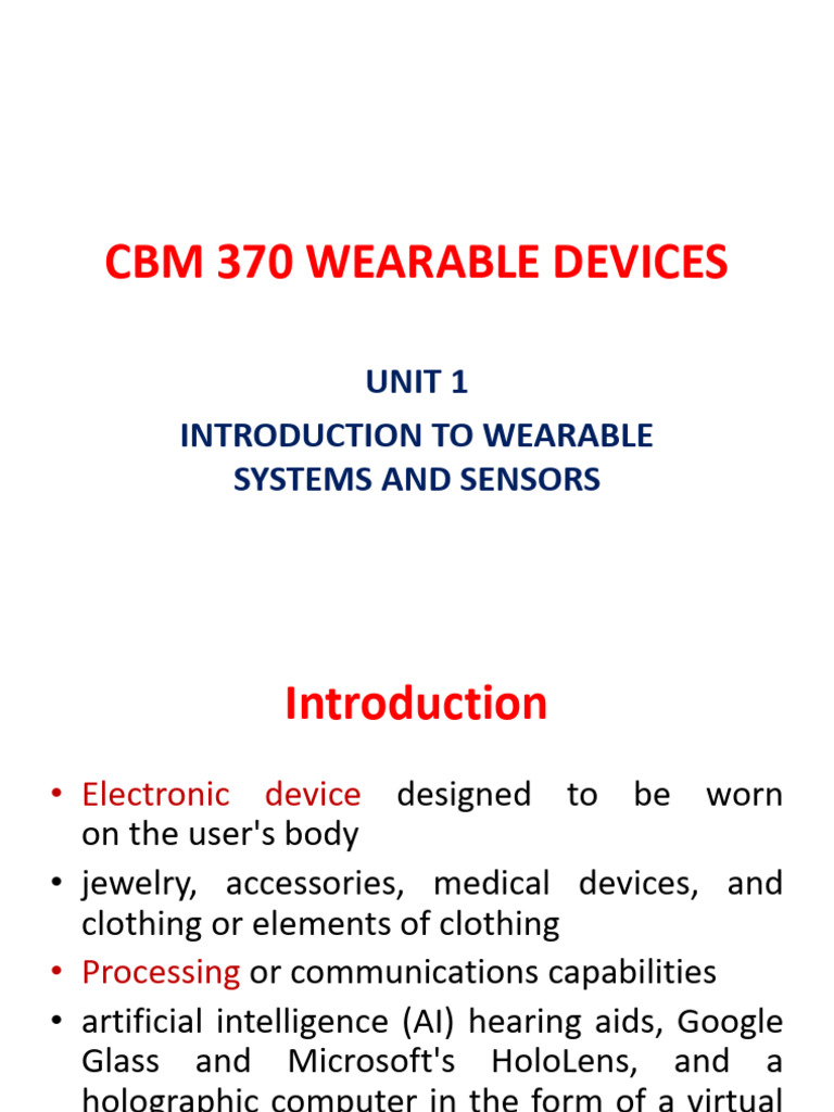 WD Unit 1 | PDF | Accelerometer | Wearable Technology