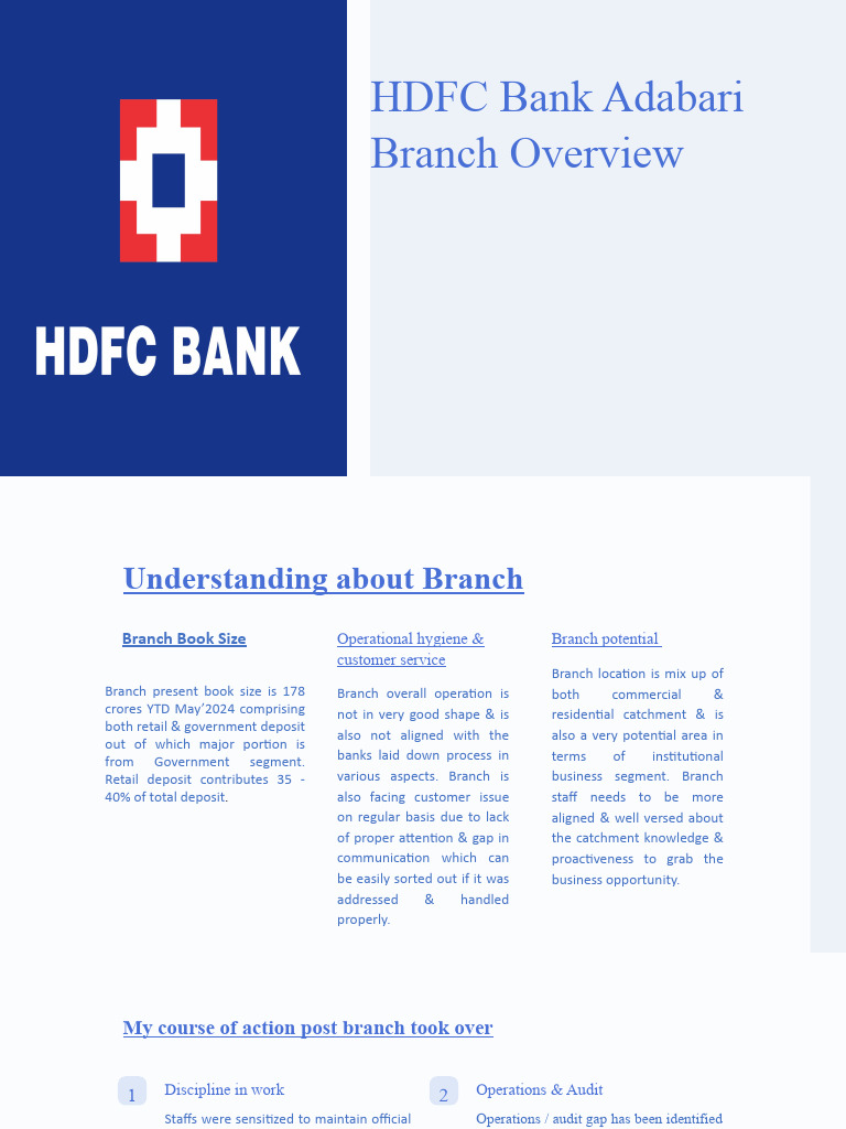 HDFC-Bank Adabari Branch | PDF | Risk | Banks
