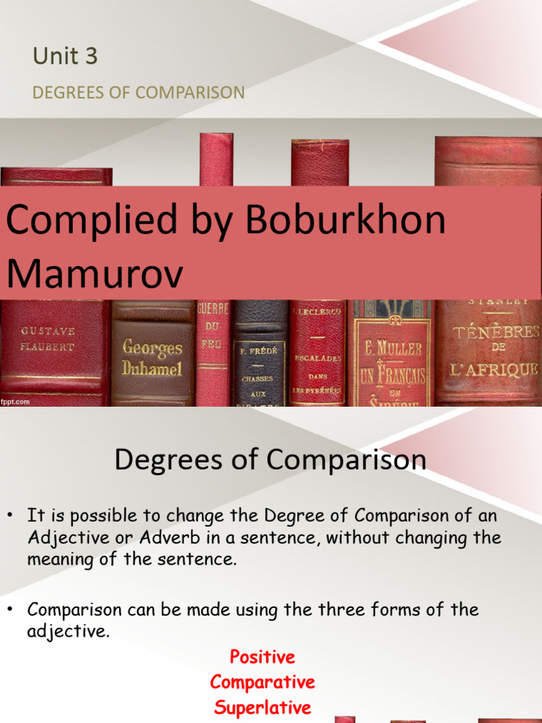 Understanding Degrees of Comparison | PDF | Adverb | Semantic Units