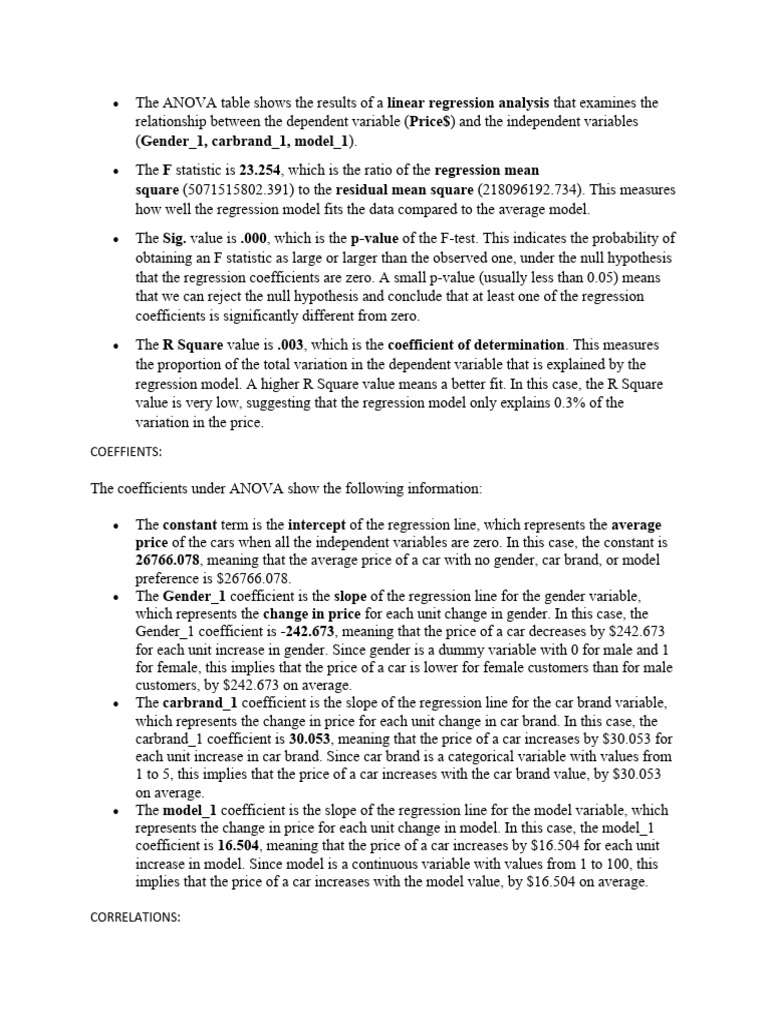The ANOVA Table | PDF | Coefficient Of Determination | F Test