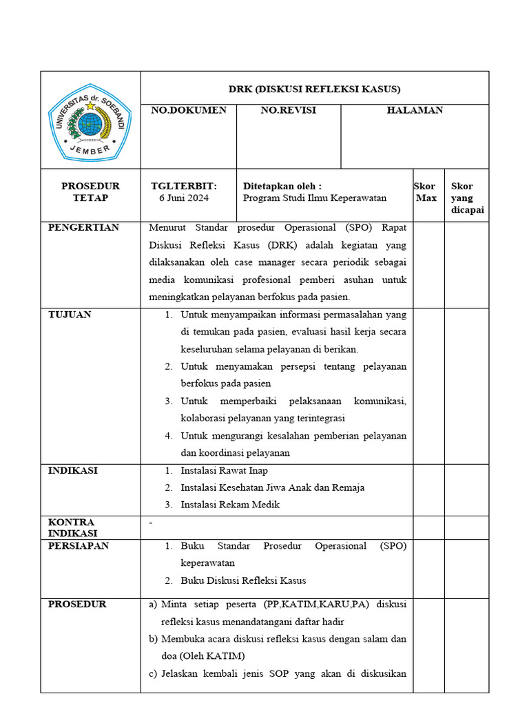 SOP DRK Kel 2B | PDF
