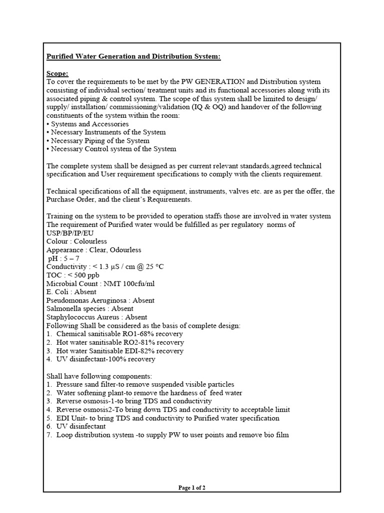 PW Scope and O&M | PDF