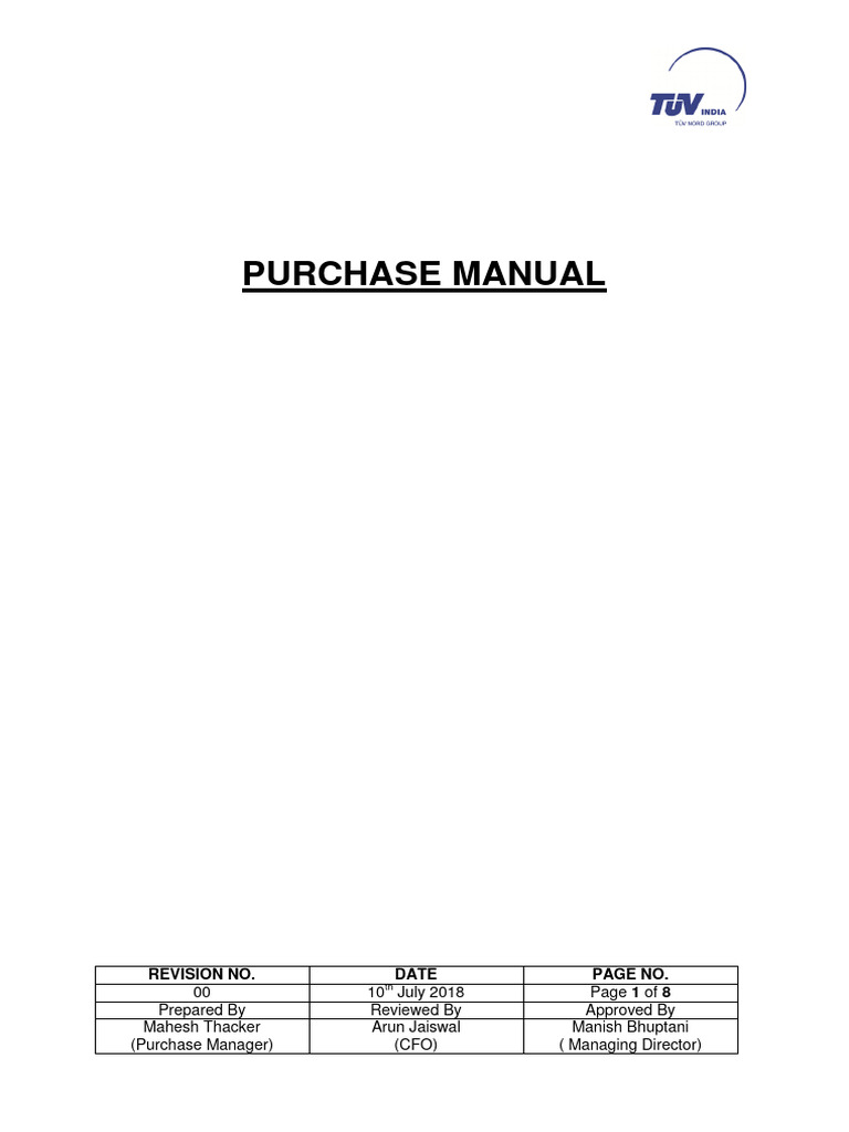 Purchase Manual | PDF | Procurement | Business