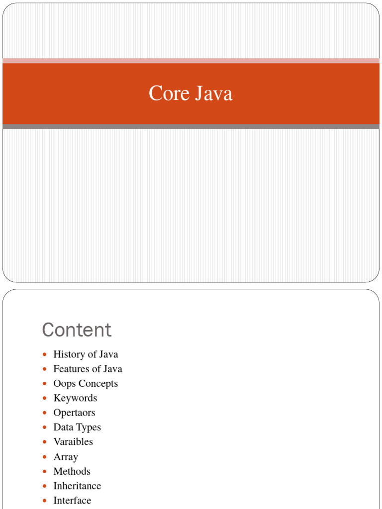 Unit 1 Core Java - 240510 - 125907 | PDF | Inheritance (Object Oriented Programming) | Method ...