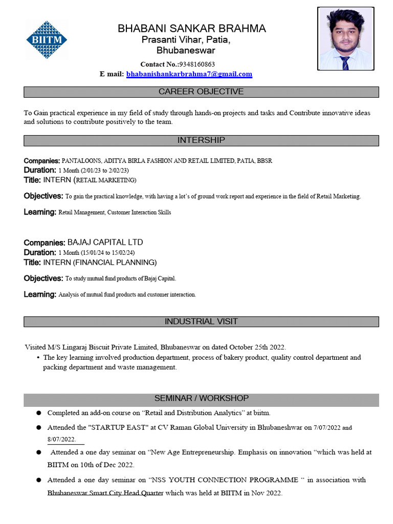 Bhabani Sankar Brahma 1 1 | PDF | Business | Economies