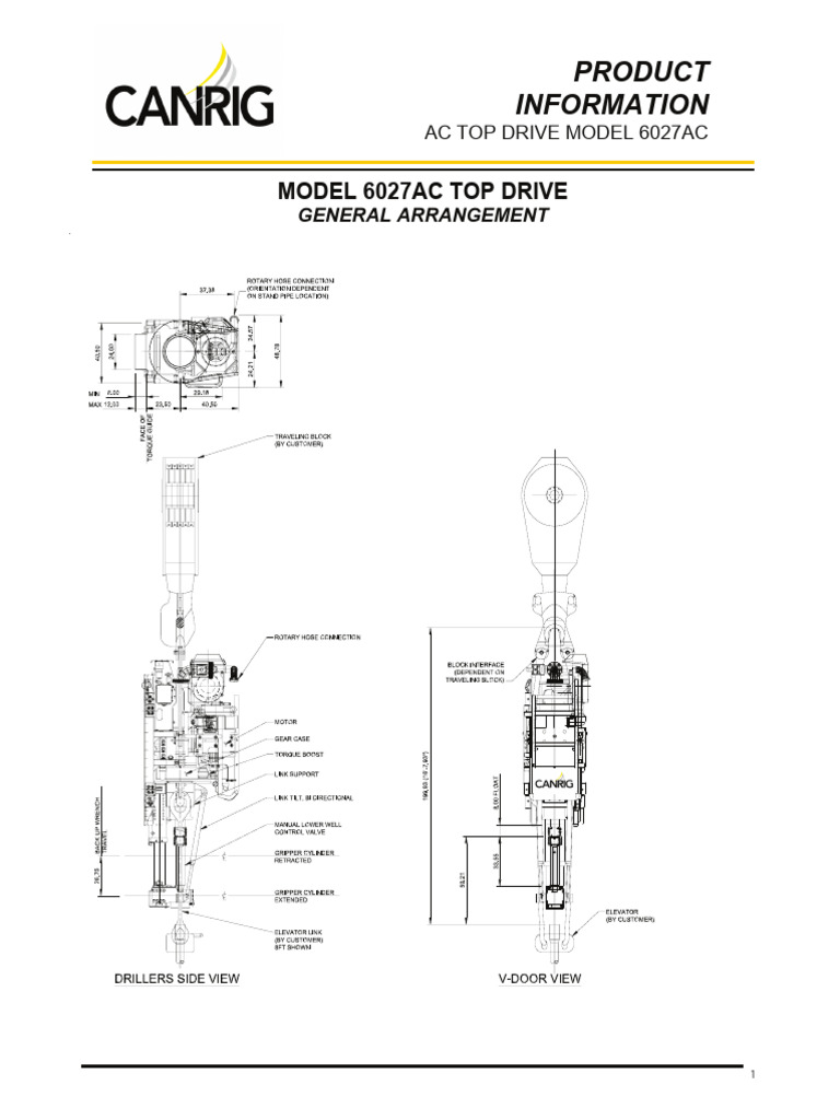 Canrig AC Top Drive 275 Tons | Download Free PDF | Horsepower | Torque