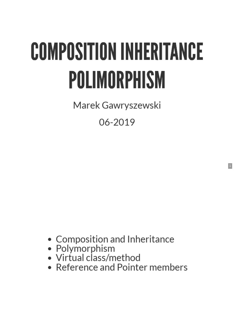 Composition Inheritance Polimorphism | PDF | Inheritance (Object Oriented Programming) | Method ...