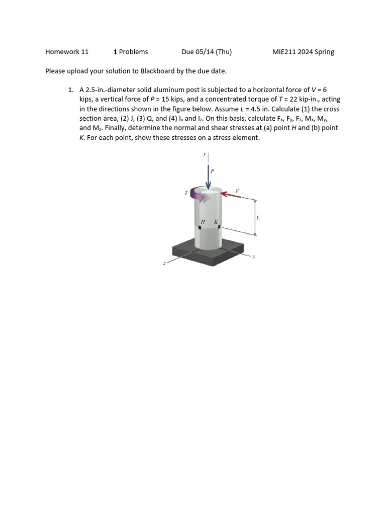 Homework 11 and Solution | PDF | Stress (Mechanics) | Solid Mechanics