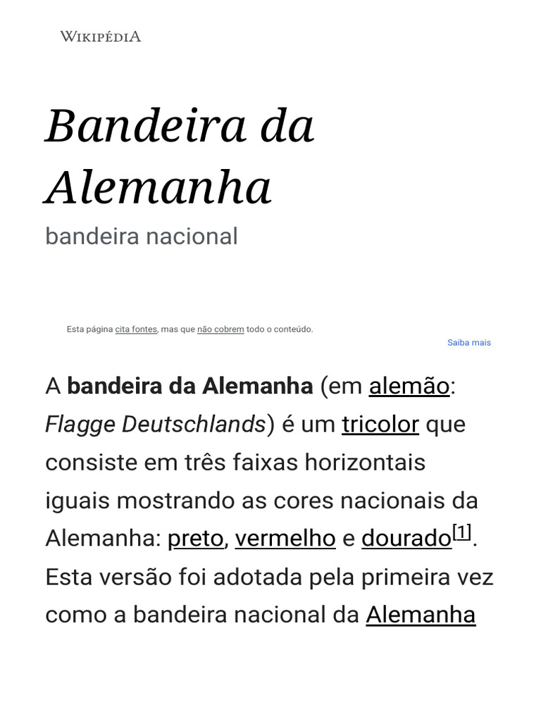 Bandeira Da Alemanha - Wikipédia, A Enciclopédia Livre | PDF | Bandeira ...