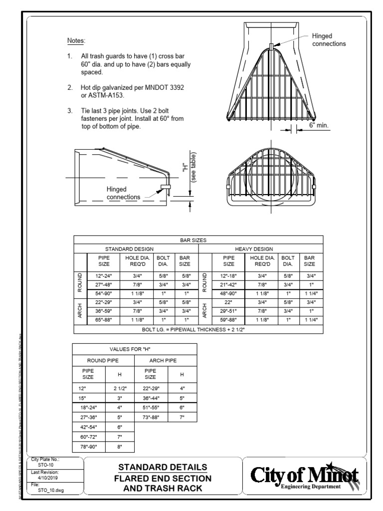 Sto 10 Flared End Section and Trash Rack | PDF | Pipe (Fluid Conveyance ...