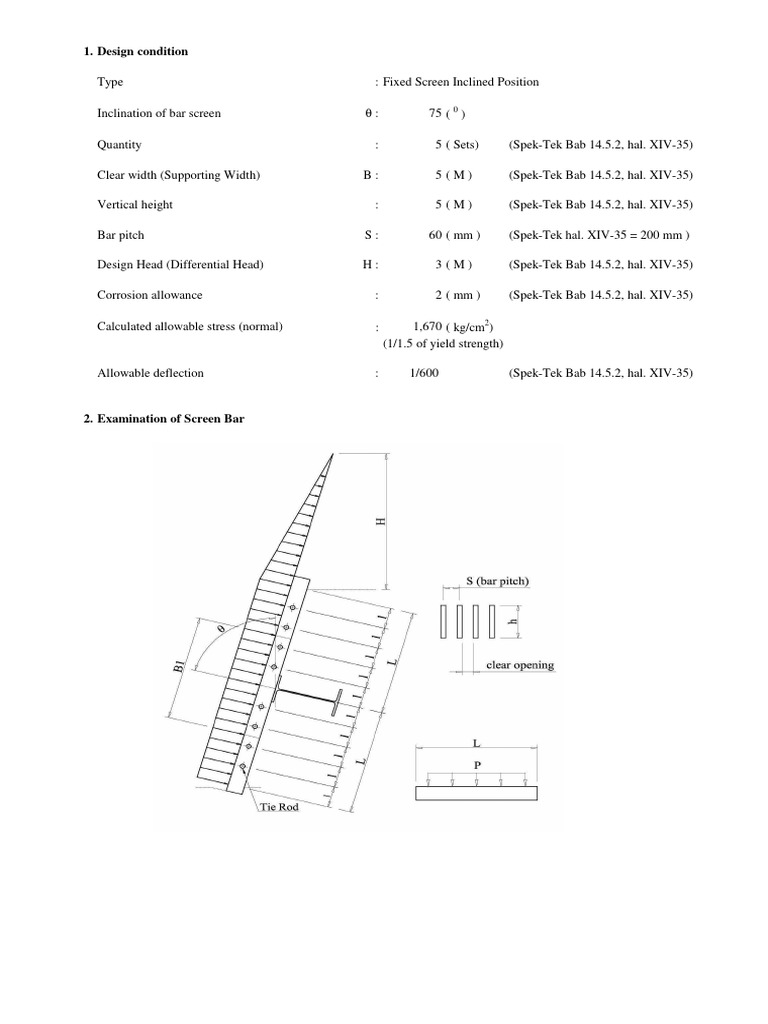 Design Calculation of Trash Rake | PDF | Bending | Beam (Structure)