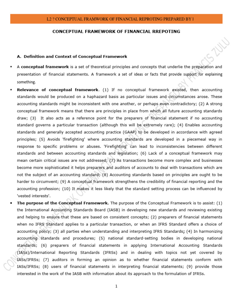Conceptual Framework for Financial Reporting | PDF | Equity (Finance ...