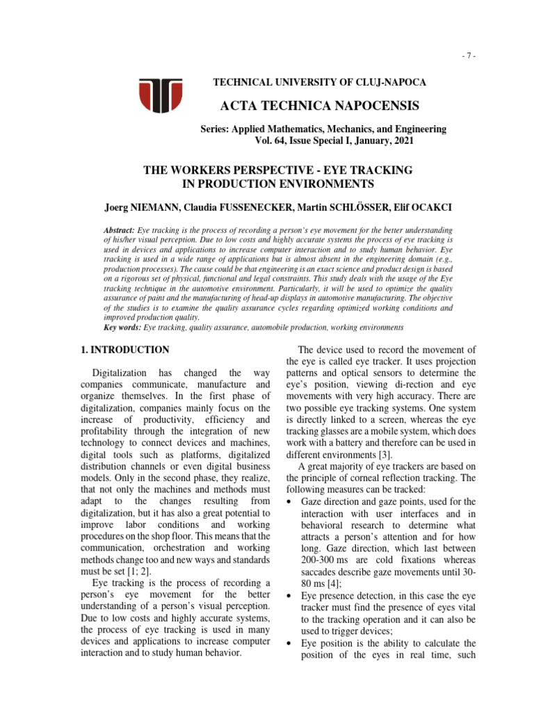 The Workers Perspective Eye Tracking in Production 4ywrfe9a12 | PDF ...