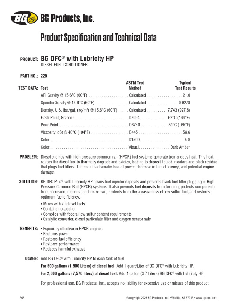 225 Spec R03 | PDF | Diesel Fuel | Diesel Engine