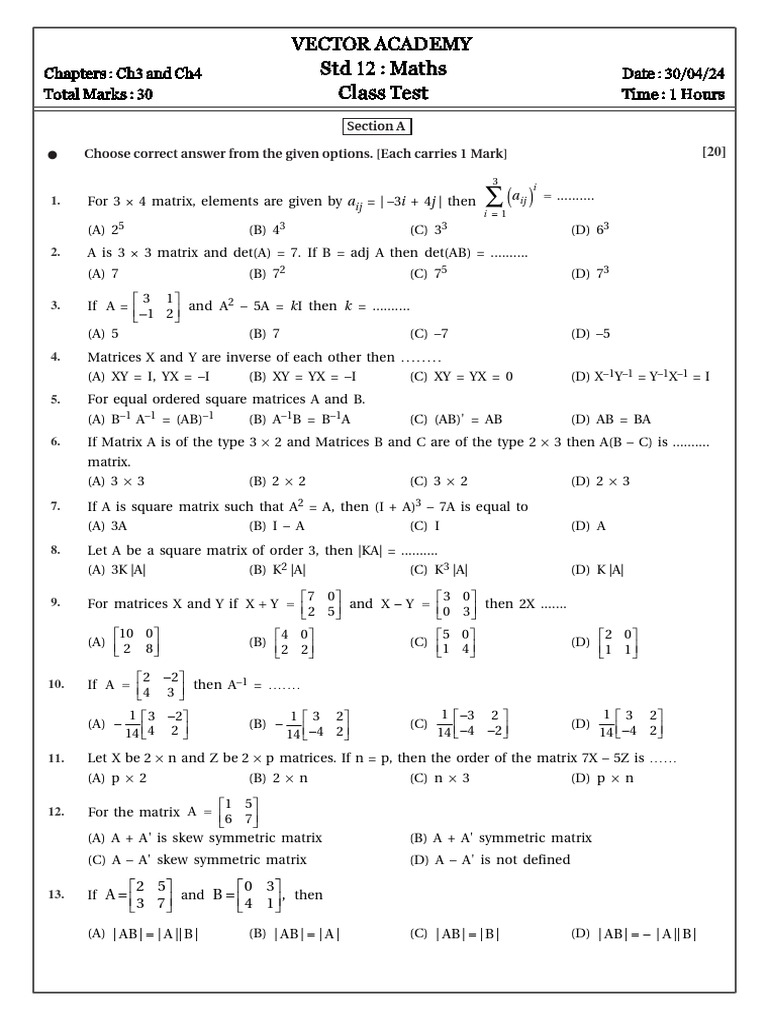 Unorganized material | PDF | Matrix (Mathematics) | Mathematical Objects