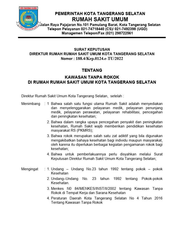 SK Kawasan Bebas Asap Rokok | PDF | Pengembangan Diri