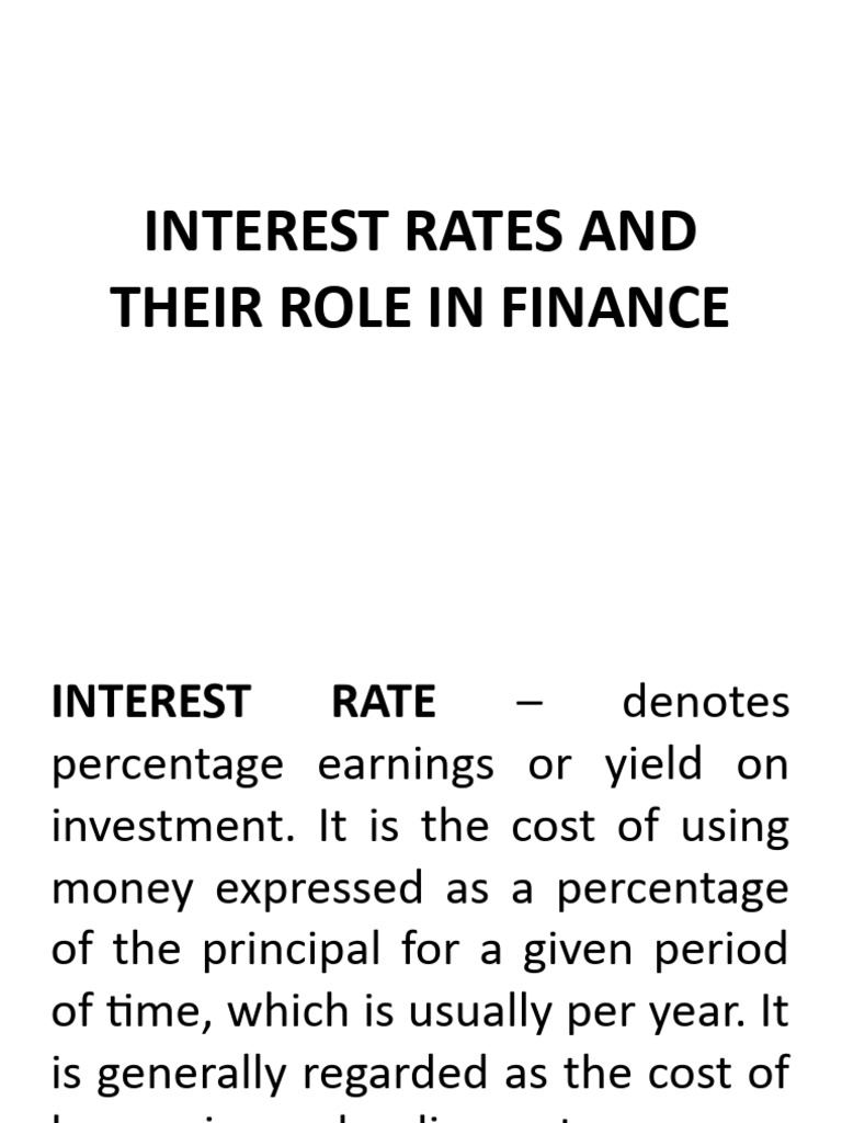 Interest Rates and Their Role in Finance | PDF | Interest | Interest Rates