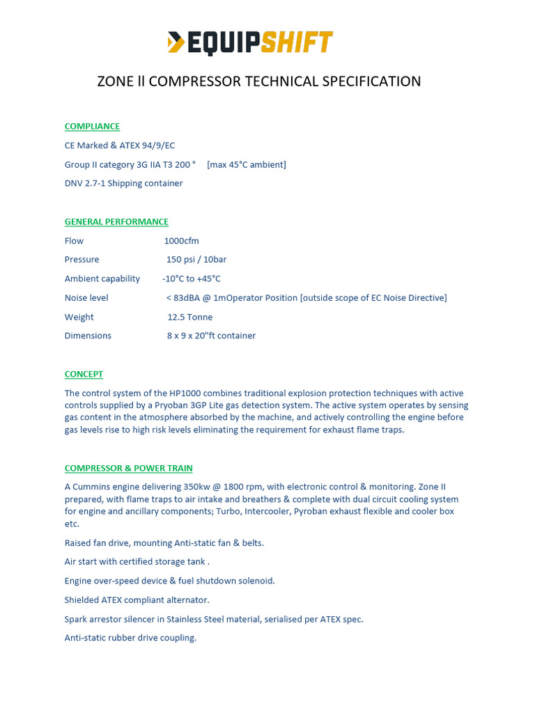 5cd9f1f022c89f9cc68402d8_Zone ll Compressor | PDF | Gas Technologies | Gases