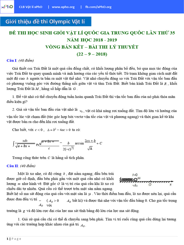 CPhO 2018 - SeniFinal - Theo | PDF