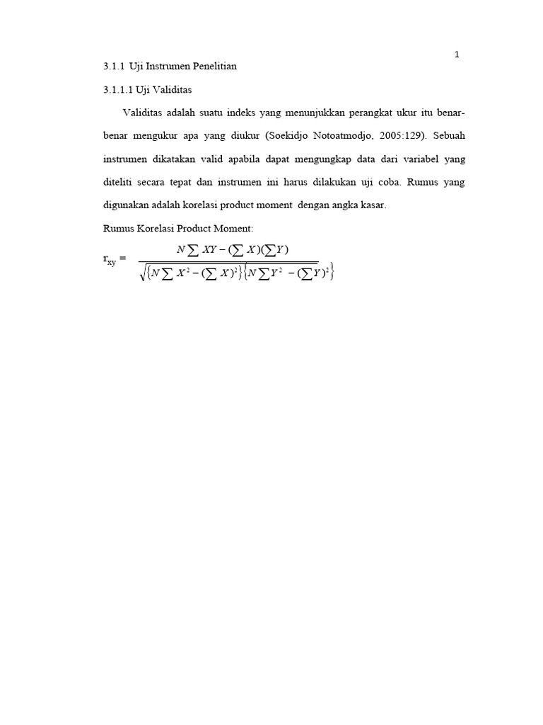 Uji Instrumen Penelitian | PDF