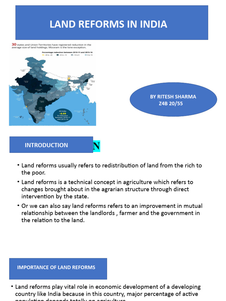 LAND REFORMS IN INDIA | PDF | Leasehold Estate | Land Reform