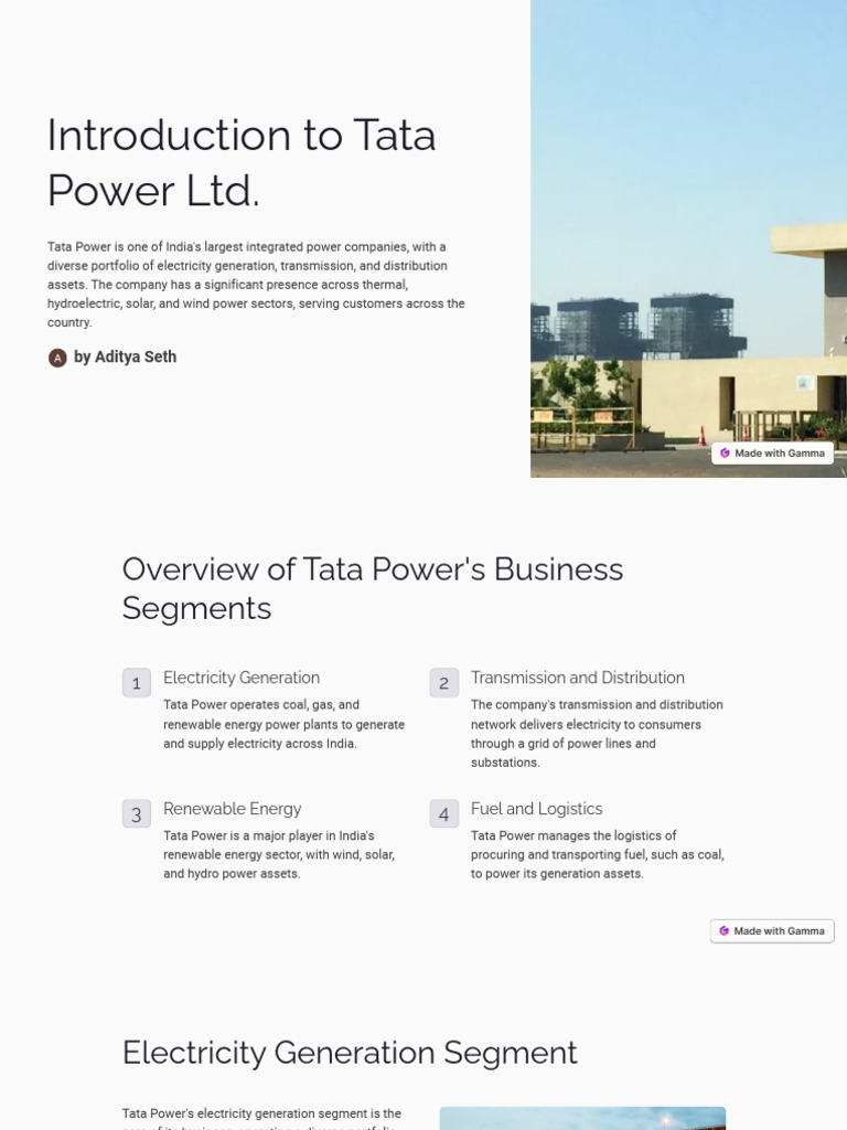 Introduction-to-Tata-Power-Ltd | Download Free PDF | Electricity ...