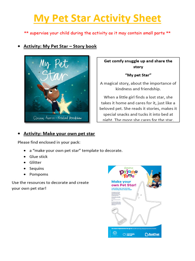 Star Activity Sheet | Download Free PDF | Preschool | Literacy