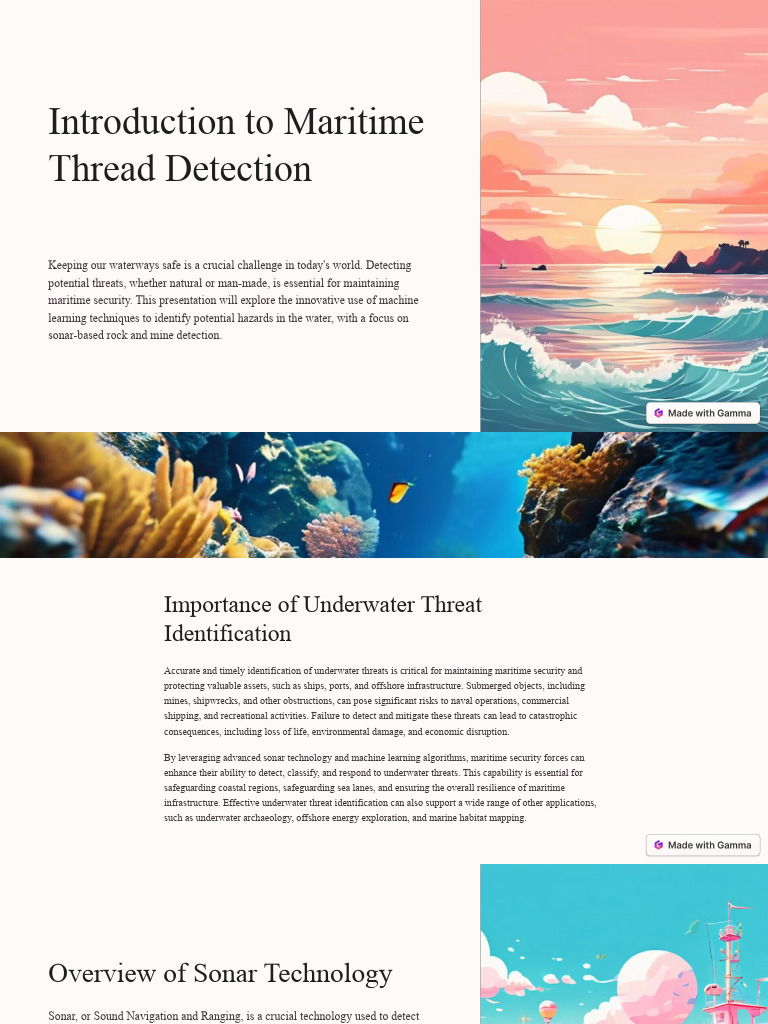 Introduction To Maritime Thread Detection | PDF | Sonar | Machine Learning