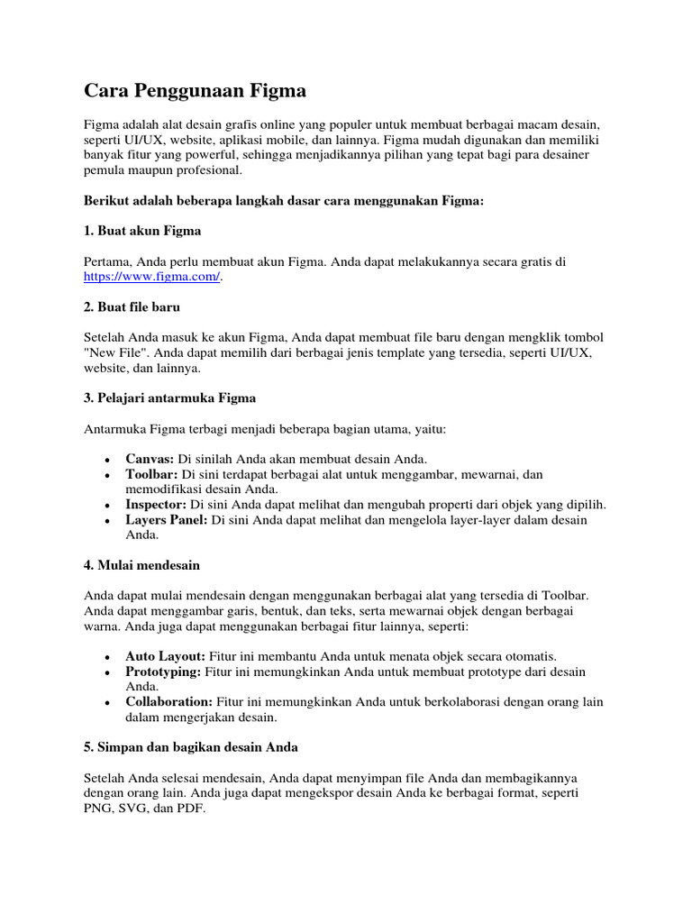 Cara Penggunaan Figma | PDF | Karier & Perkembangan | Seni