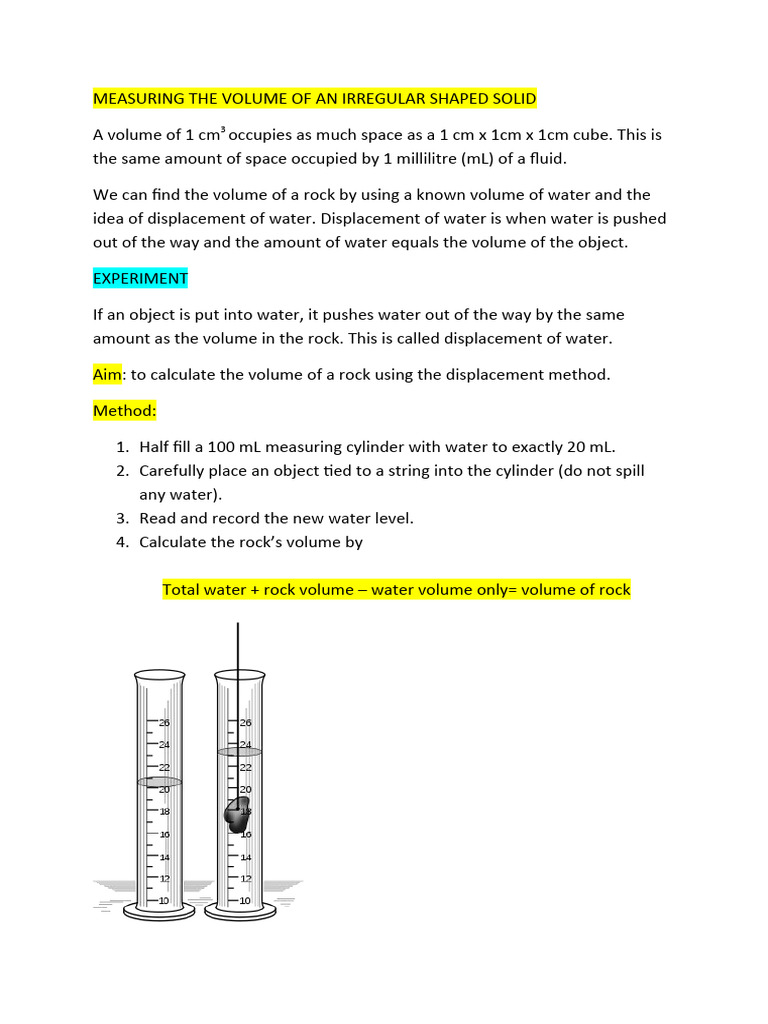 Measuring The Volume of An Irregular Shaped Solid | PDF