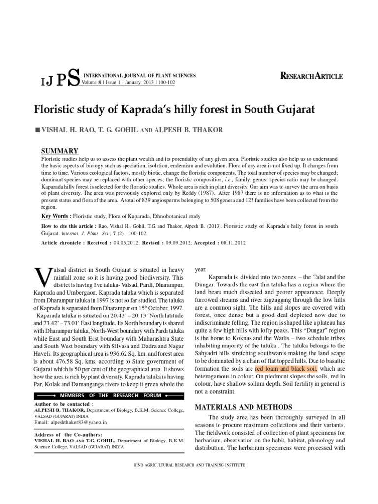Kaprada Soil | PDF | Biology | Botany