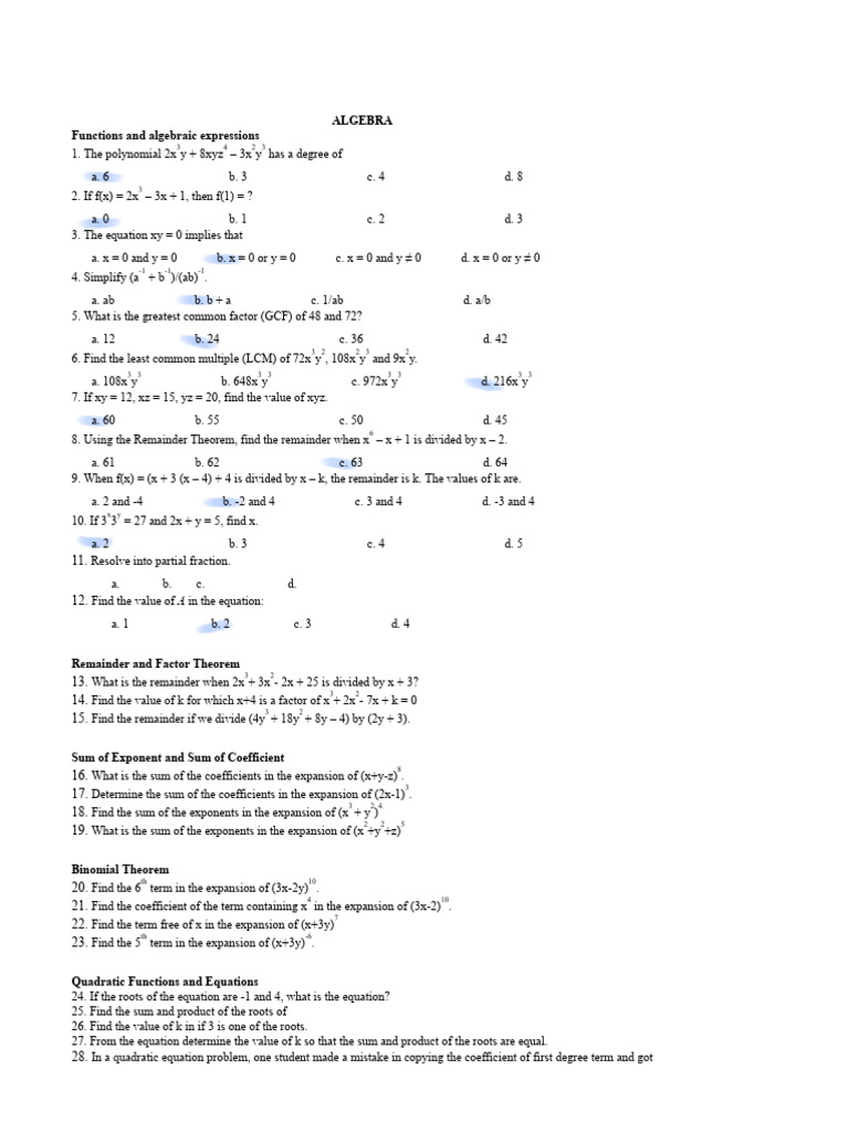 Math-Review | Download Free PDF | Factorization | Equations