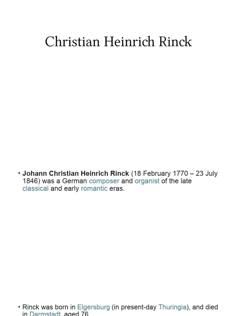 Christian Heinrich Rinck | PDF