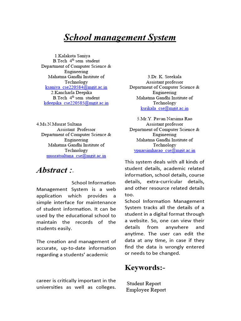 School Management System1 | PDF | World Wide Web | Internet & Web