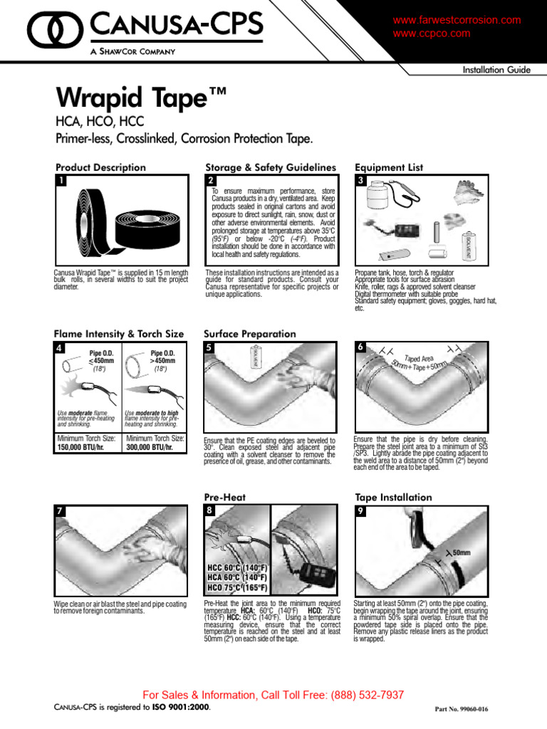 Canusa Wrapid Tape Installation Guide | PDF | Pipe (Fluid Conveyance ...