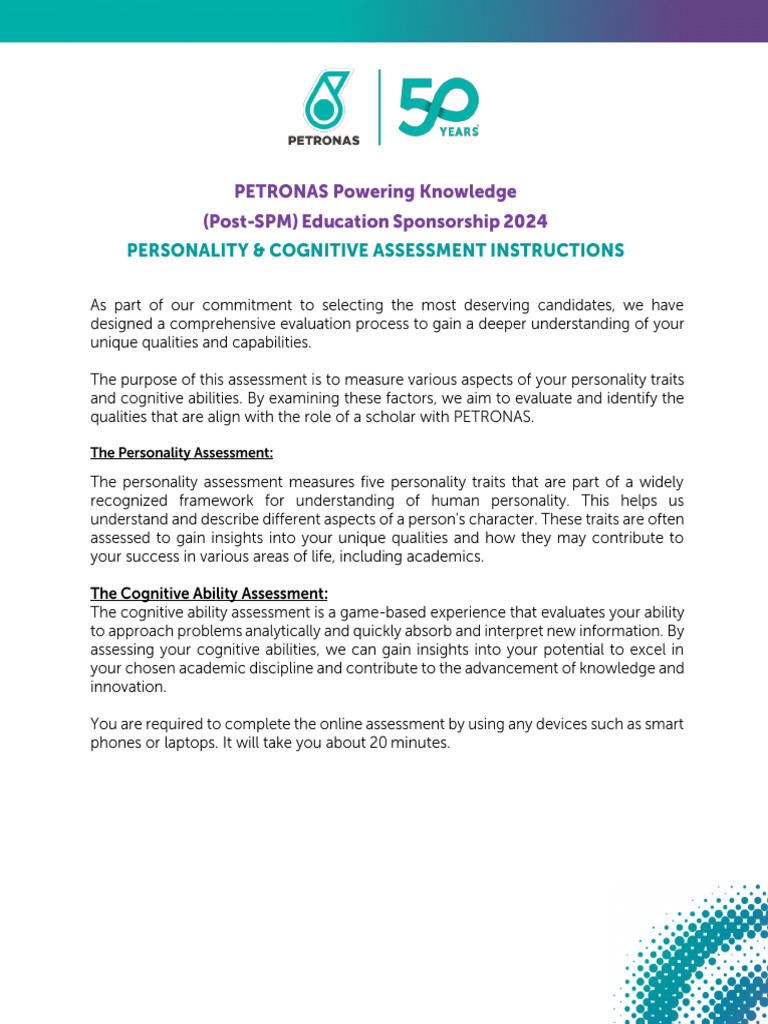 PETRONAS Powering Knowledge Education Sponsorship - 2024 Personality ...